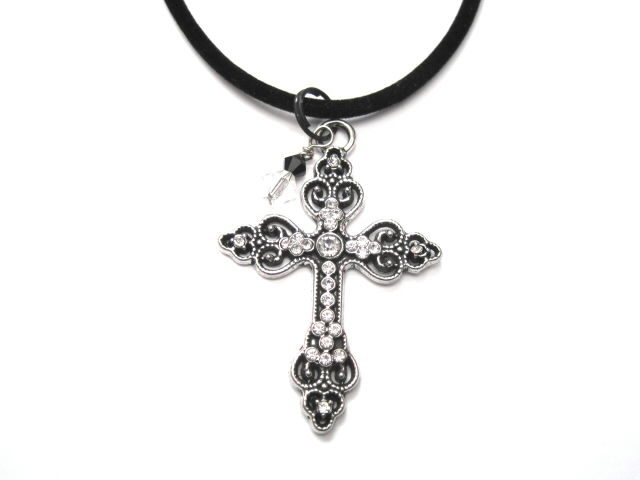 string necklace with cross