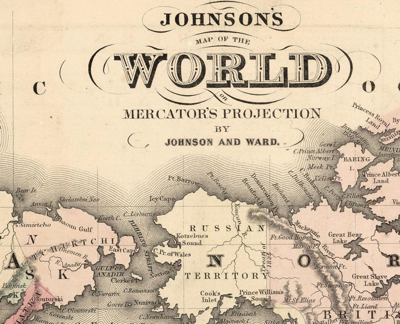 Old World Map Atlas Vintage World Map 1864 Mercator projection - VINTAGE MAPS AND PRINTS