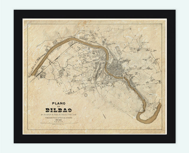Old Map of Bilbao 1899 Spain Vintage Map Wall Map Print - VINTAGE MAPS AND PRINTS