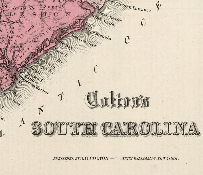 Old Map South Carolina State 1860 Vintage Map Wall Map Print - VINTAGE ...
