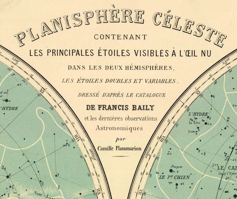 Antique Celestial Planisphere 1938 showing main stars - VINTAGE MAPS AND PRINTS