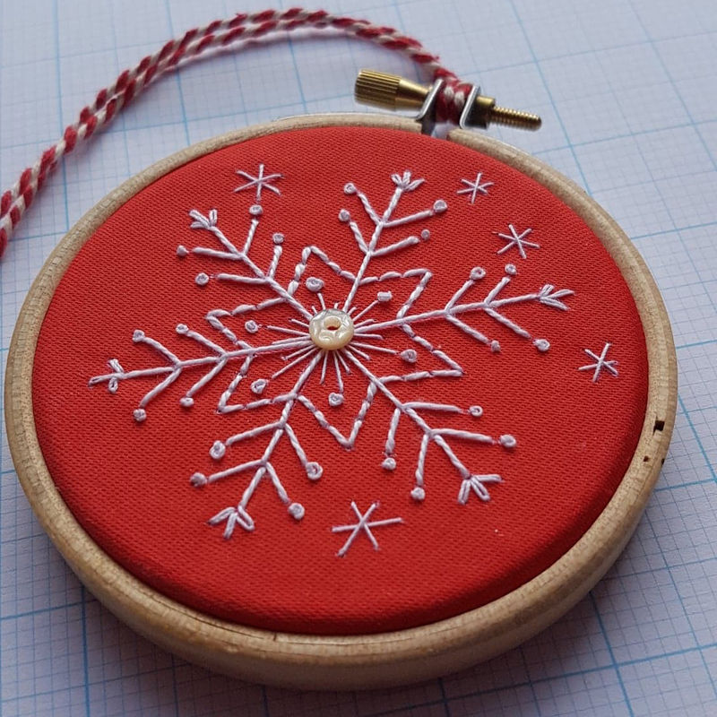 Printed Embroidery Pattern Snowflake
