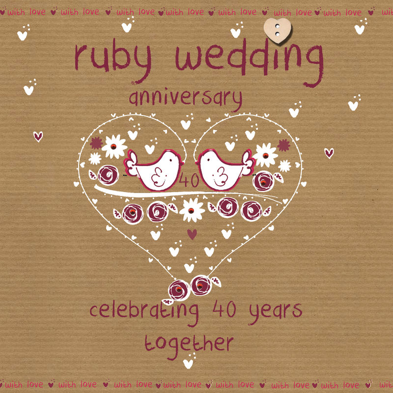 Ruby Wedding Anniversary Card Karenza Paperie Ruby Wedding Anniversary Card Karenza Paperie