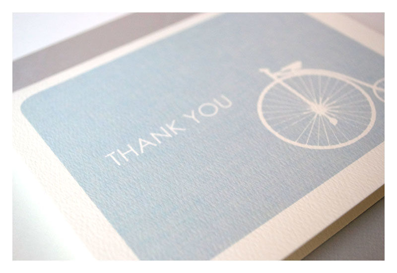 Vintage Bike Thank You Note Stationery Set - Sparetire Design