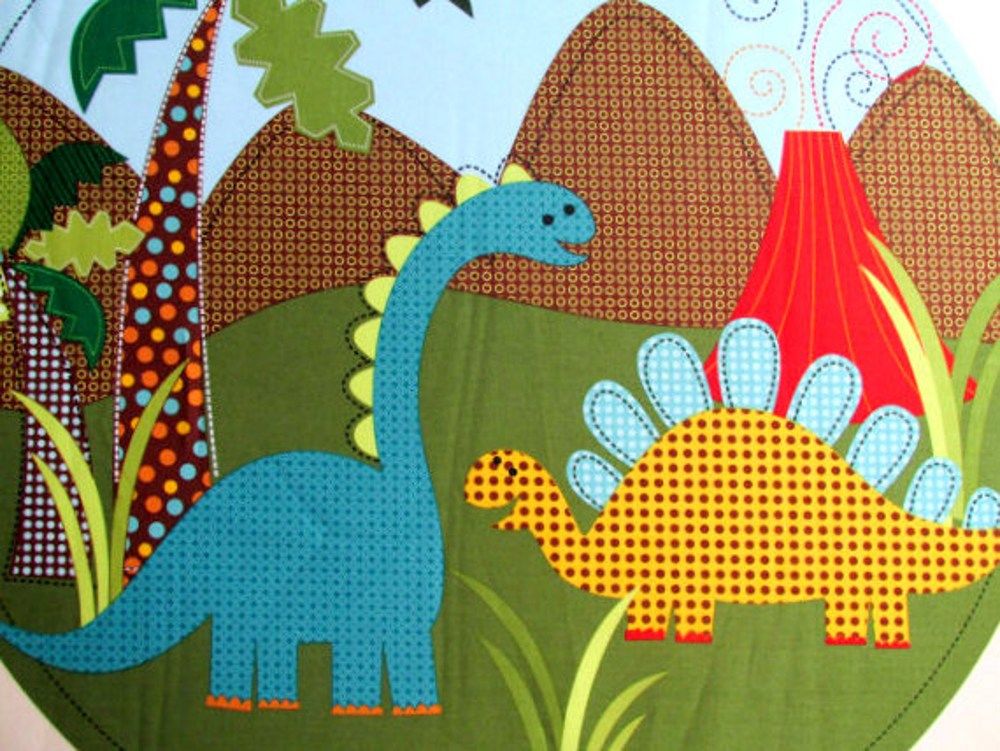 Quilt Fabric Panel Dino Dinosaur Fabric M Miller Pillow Quilt Blocks ...