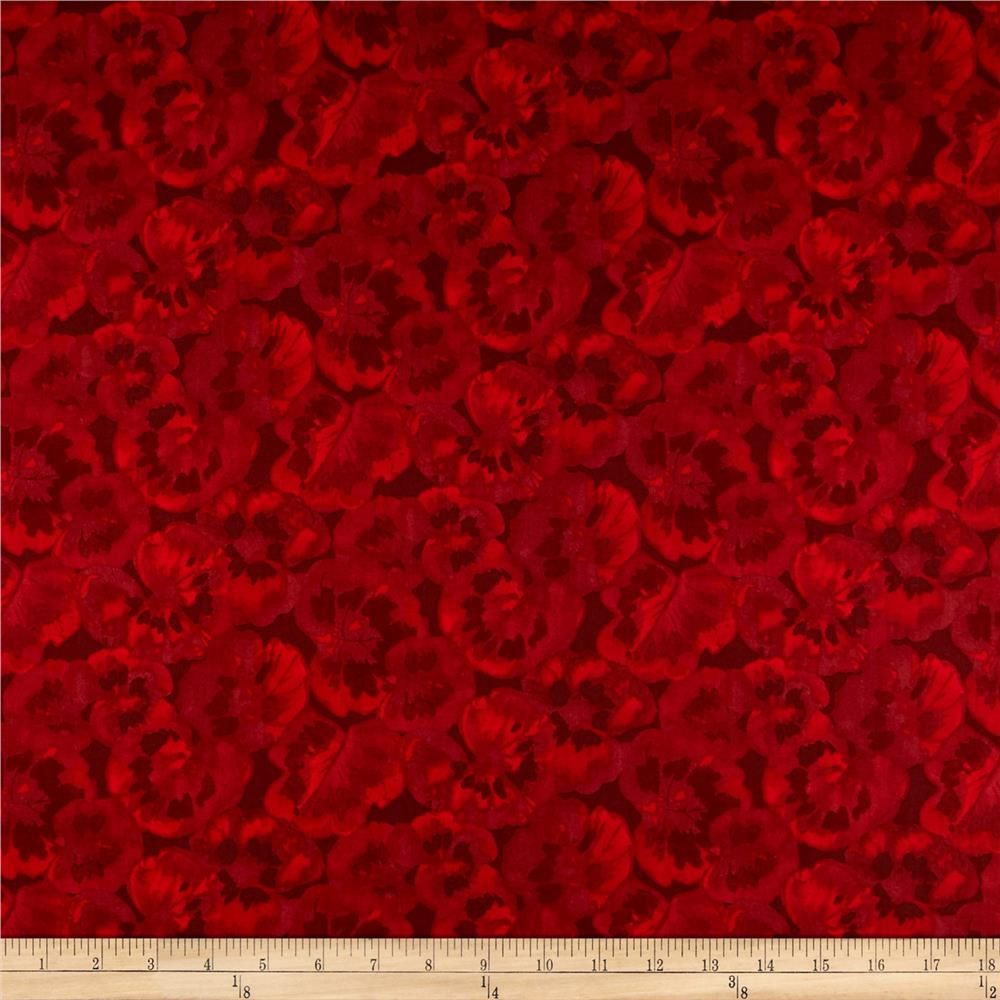 Good Buy Cotton Quilt Fabric Chloe Tonal Geraniums Red Floral - AUNTIE ...