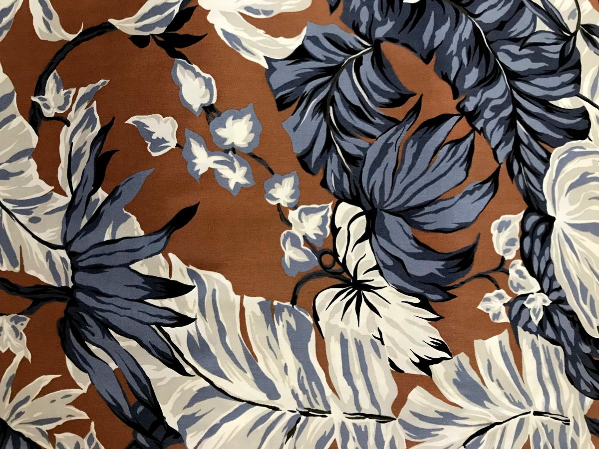 Cotton Quilt Fabric Canopy Cove Hoffman Exotic Large Floral Brown Multi ...