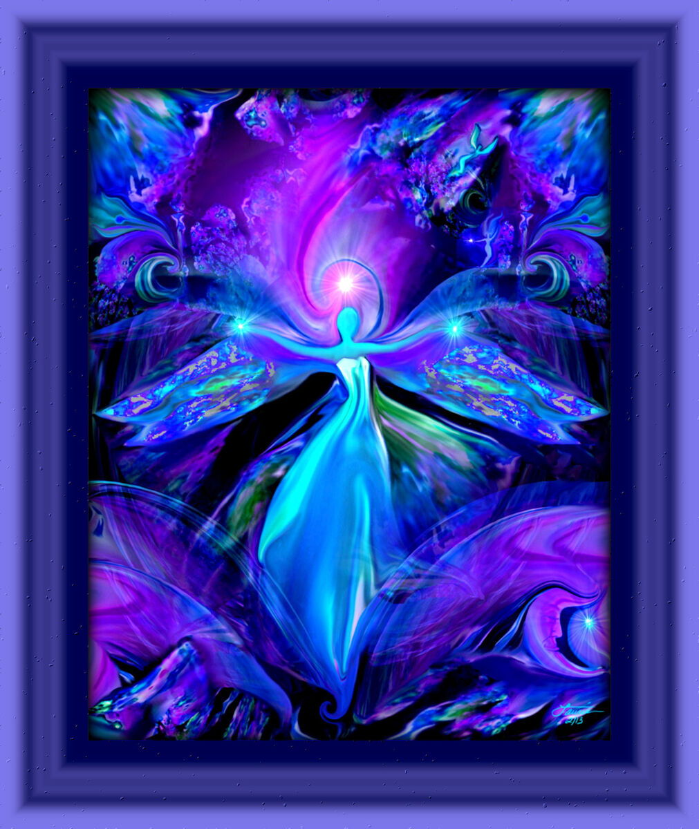 Purple Third Eye Angel Art, Reiki Wall Decor, Intuition - "The Seer ...