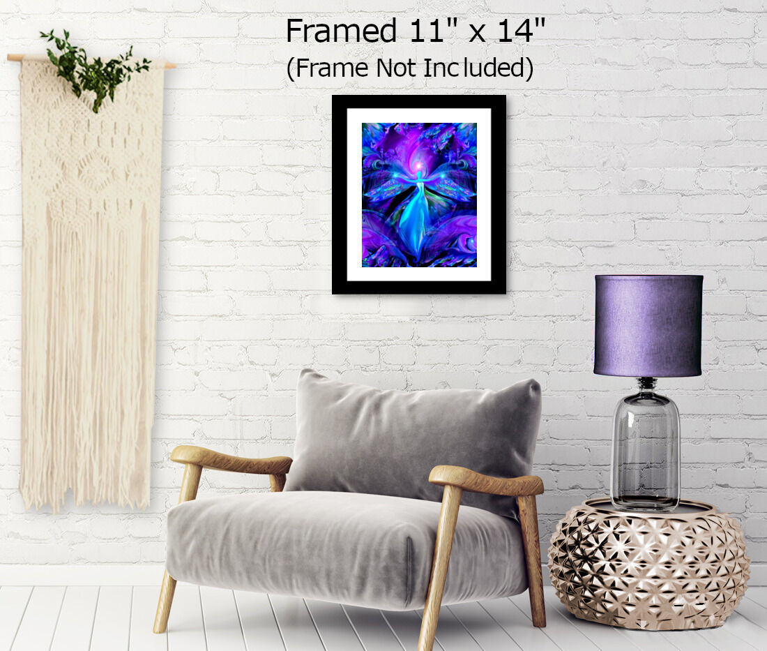 Purple Third Eye Angel Art, Reiki Wall Decor, Intuition - "The Seer ...