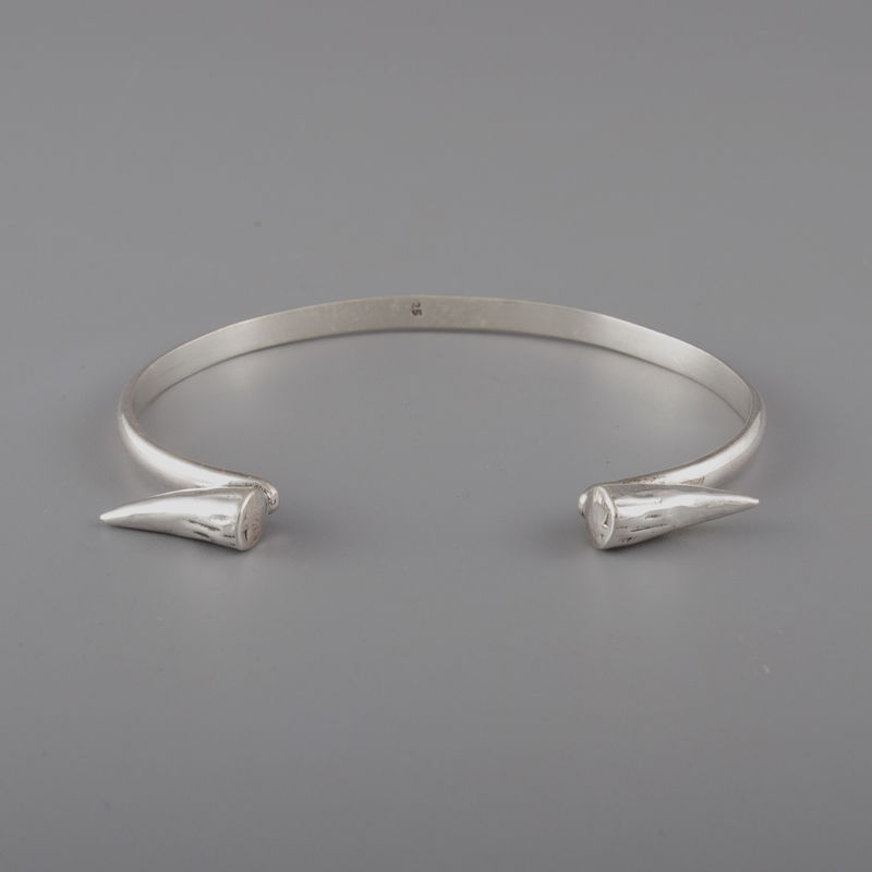 Sterling Silver Rhino Horn Bracelet - Ndau Collection Store