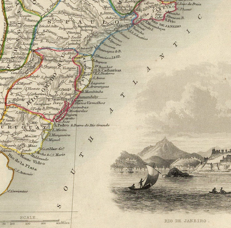 Old Map Brasil South America 1851 Vintage Map Wall Map Print - VINTAGE ...