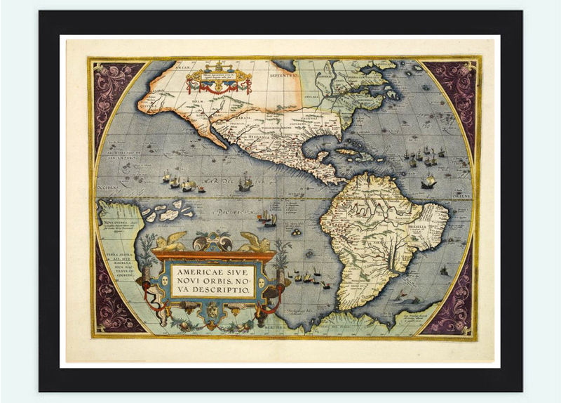 Old Map America Antique 1578 Vintage Map Wall Map Print - VINTAGE MAPS ...