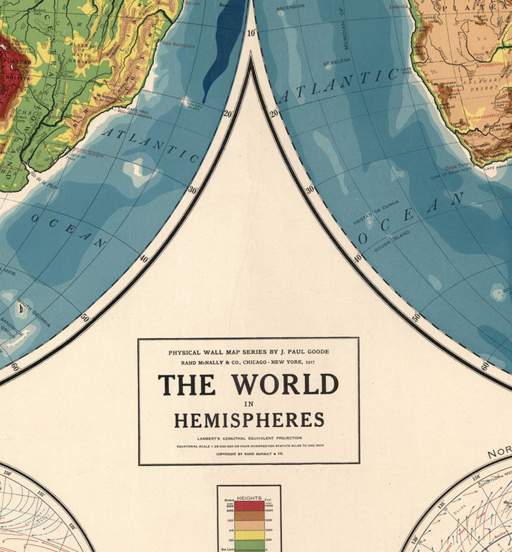 Vintage World Map 1917 Mercator projection Vintage Map Wall Map Print ...