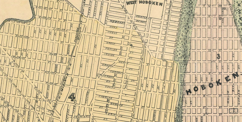Old Map of Jersey City and Hoboken Hudson County 1882 Vintage Map Wall ...