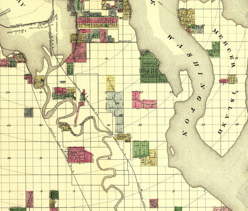 Old map of Seattle and environs Washington 1890 Vintage Map Wall Map ...