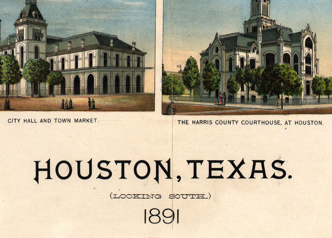 Old Map of Houston Texas 1891 Vintage Houston Map - VINTAGE MAPS AND PRINTS