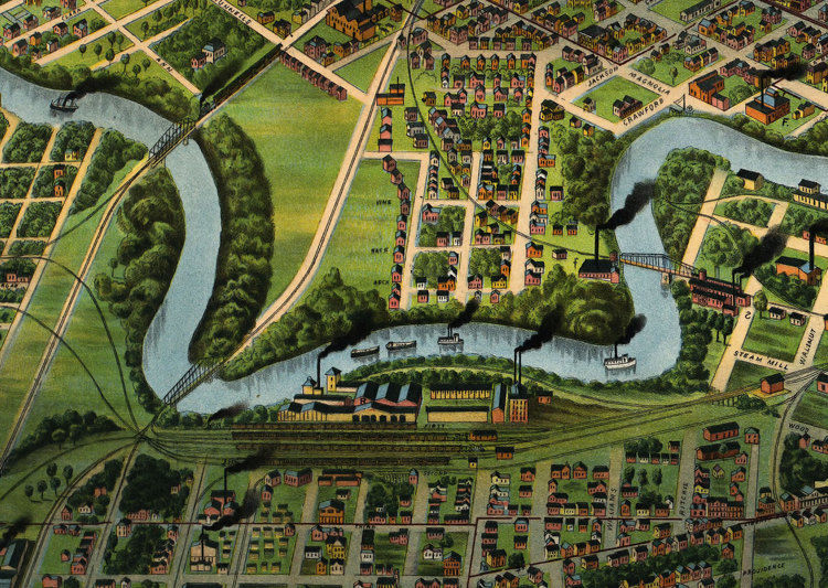 Old Map of Houston Texas 1891 Vintage Map Wall Map Print - VINTAGE MAPS ...