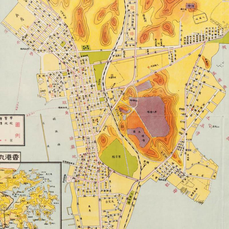 Old Map of Hong Kong Kowloon 1951 China Vintage Map - VINTAGE MAPS AND ...