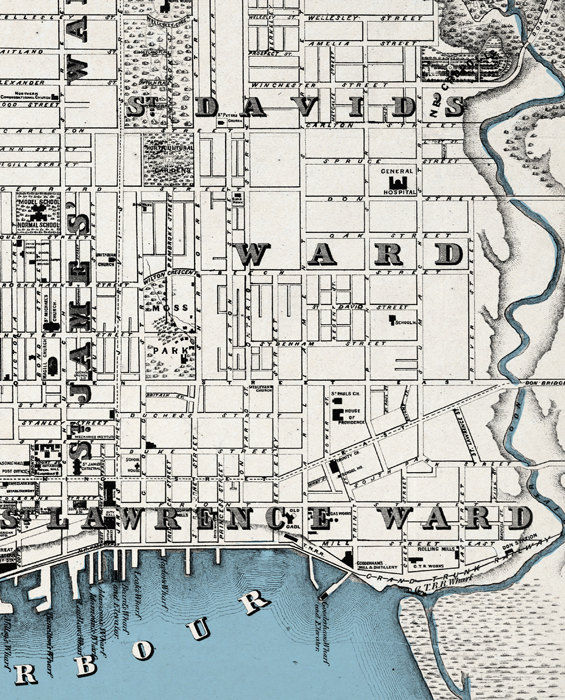 Old Map of Toronto Canada 1897 Vintage Map Wall Map Print - VINTAGE ...
