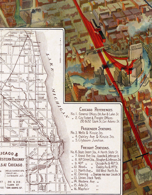 Old Map of Chicago 1902 Chicago Terminals Vintage Map of Chicago ...