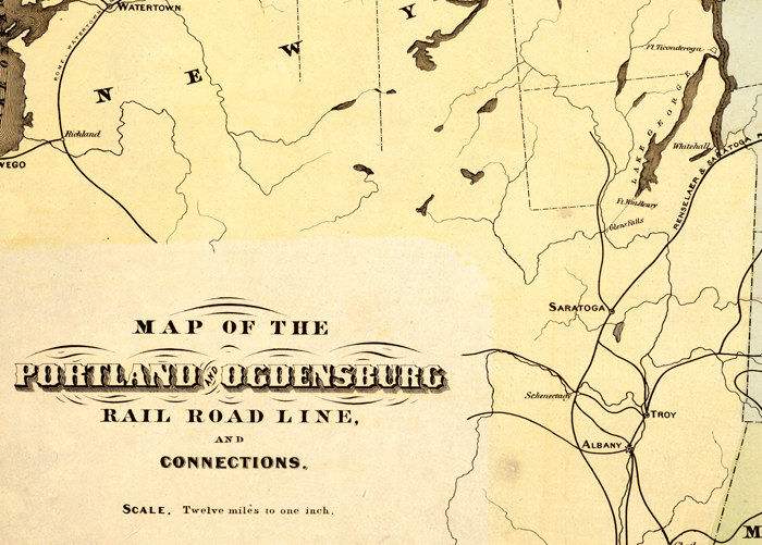 Old Map of Portland and Ogdensburg 1850 Vintage Map Wall Map Print ...