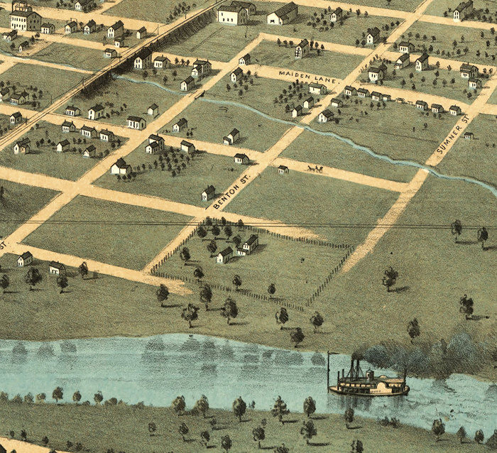 Birdseye View Vintage Map of Iowa City 1868 Vintage Map - VINTAGE MAPS ...