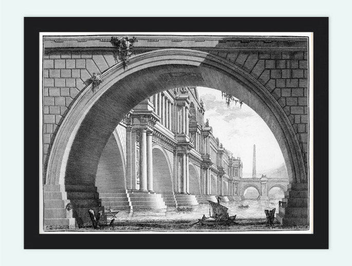 Giovanni Battista Piranesi Bridge With Loggias Engraving Rome - VINTAGE ...