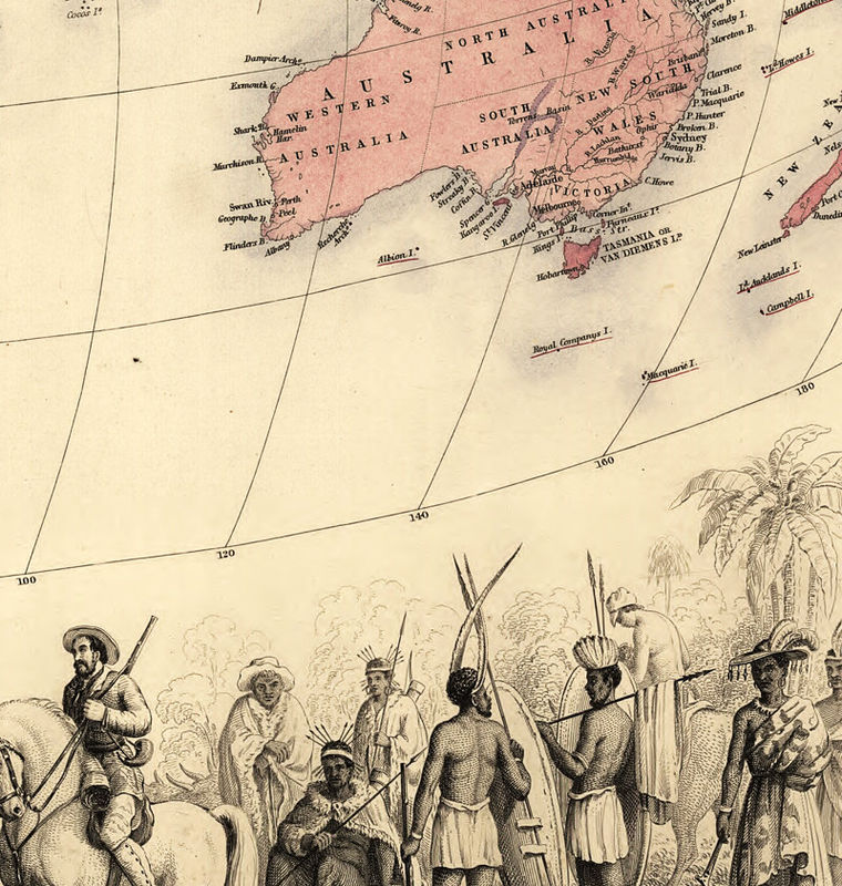 Old World Map 1850 Vintage World Map - VINTAGE MAPS AND PRINTS