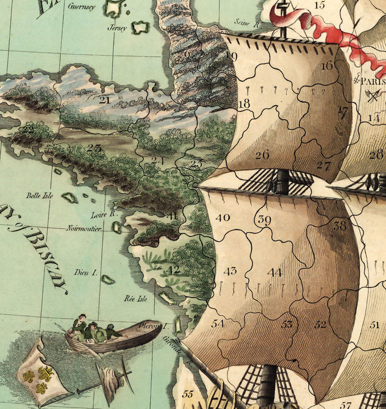 Old Map France The Kingdom of France is represented under the form of a ...