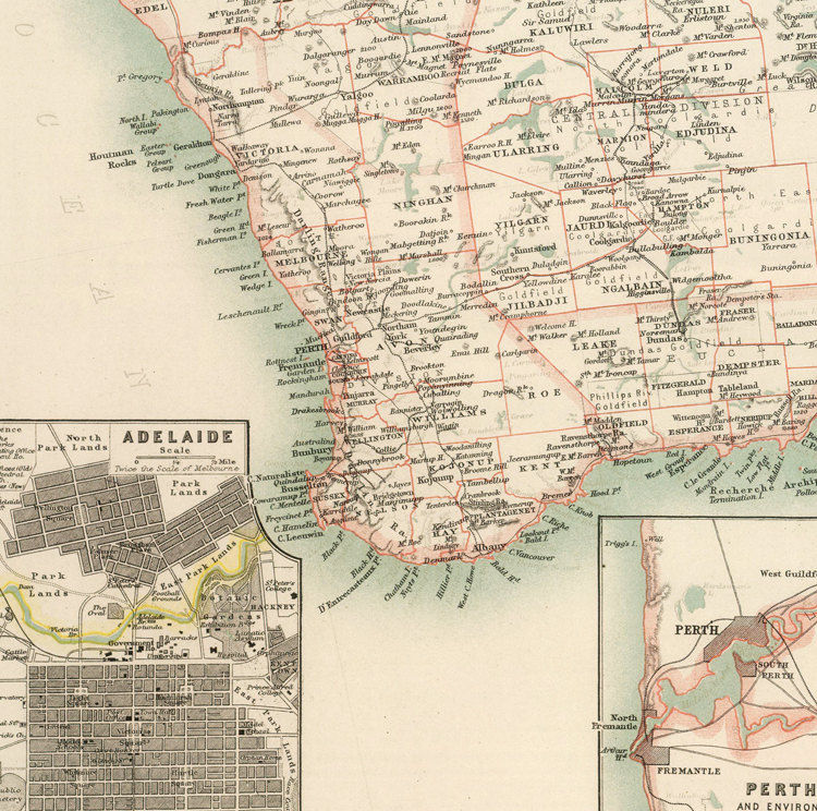 Old Map Australia 1911 Vintage Map Wall Map Print - VINTAGE MAPS AND PRINTS