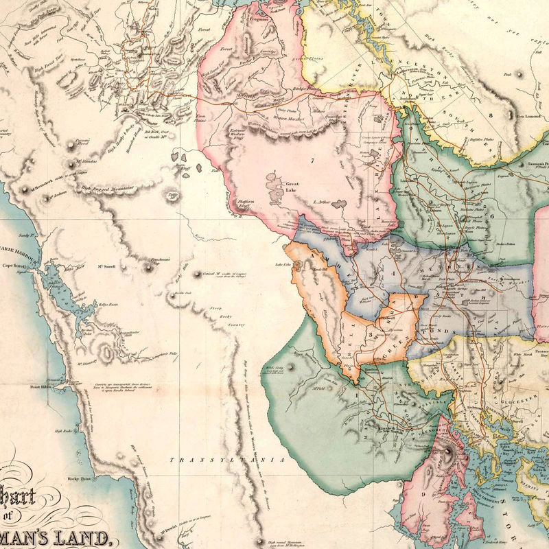 Old Map of Tasmania 1833 Vintage Map Wall Map Print - VINTAGE MAPS AND ...