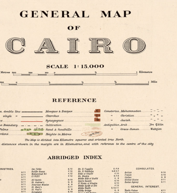 Old Map of Cairo Egypt 1920 Vintage Map of Cairo - VINTAGE MAPS AND PRINTS