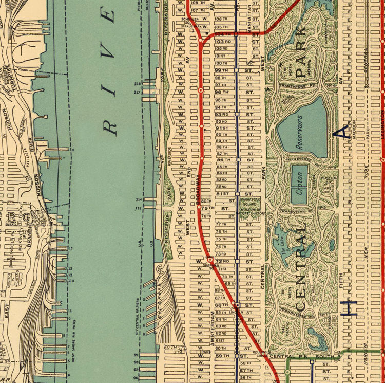 Old Map of New York and Manhattan 1924 Vintage Map Wall Map Print ...