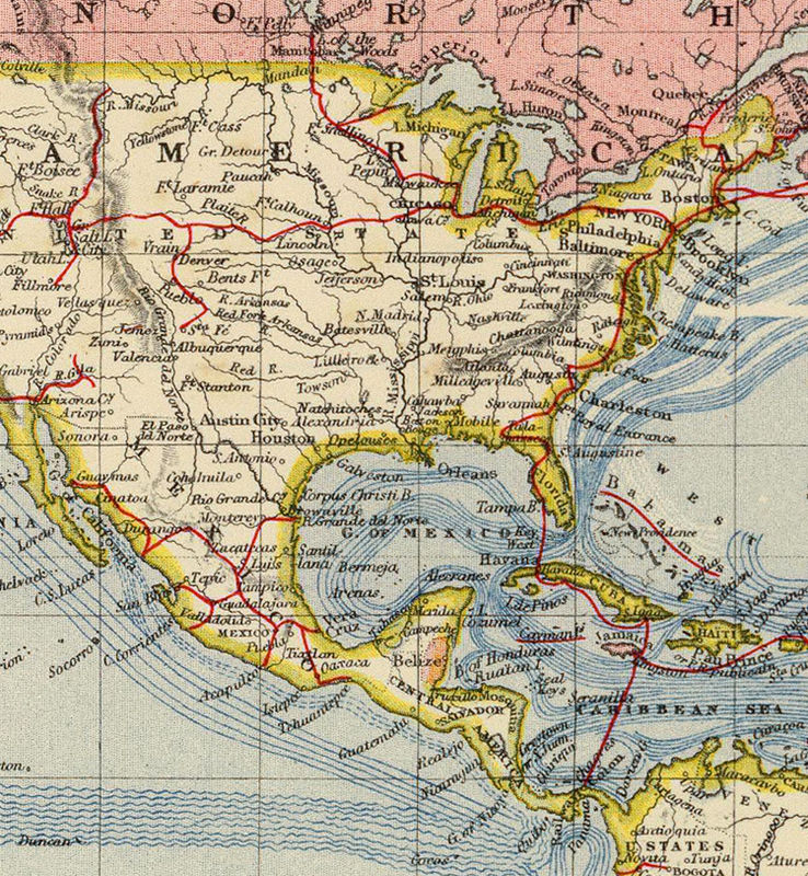 Old World Map 1883 Mercator projection Vintage World Map - VINTAGE MAPS ...