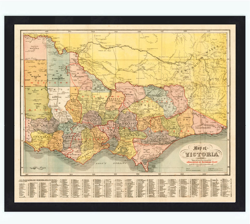 Old Map of Victoria Australia 1890 Vintage Map Wall Map Print - VINTAGE ...