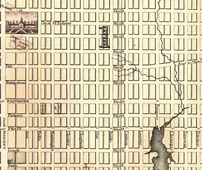 Old Map of Baltimore 1827 Vintage Map Wall Map Print - VINTAGE MAPS AND ...