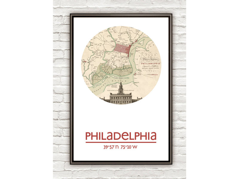 PHILADELPHIA - city poster - city map poster print - VINTAGE MAPS AND ...