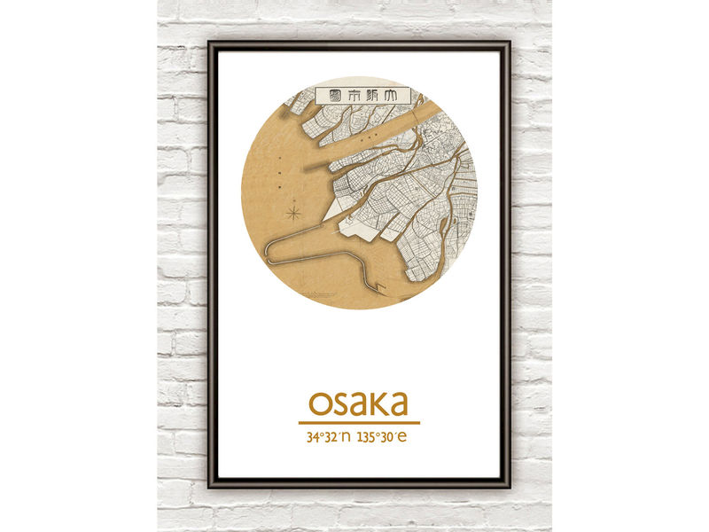 OSAKA - city poster - city map poster print - VINTAGE MAPS AND PRINTS