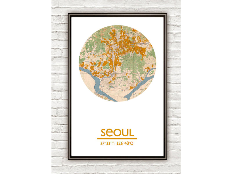 SEOUL - city poster - city map poster print - VINTAGE MAPS AND PRINTS