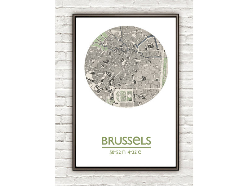 BRUSSELS - city poster - city map poster print - VINTAGE MAPS AND PRINTS