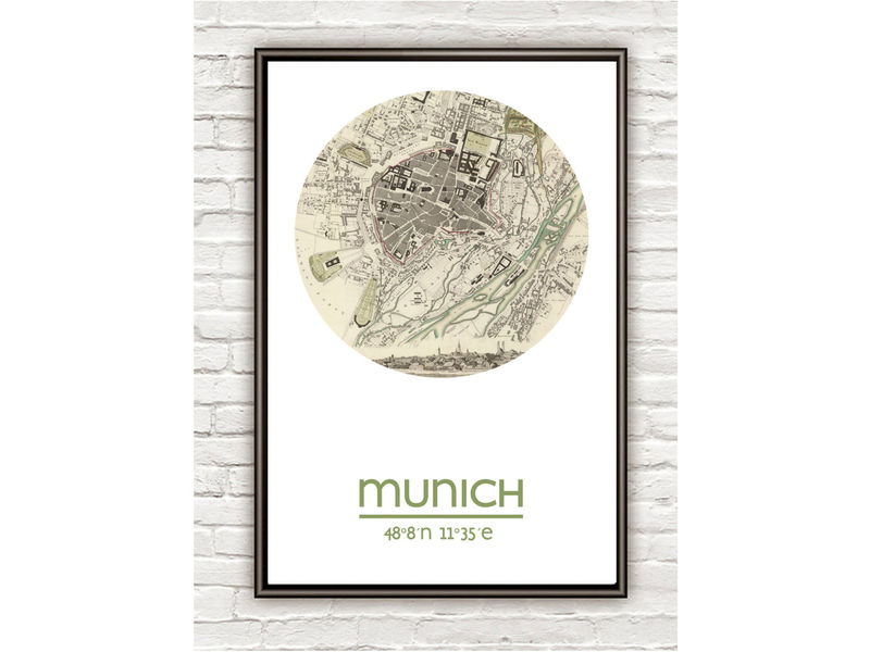 MUNICH - city poster - city map poster print - VINTAGE MAPS AND PRINTS