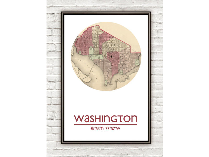 WASHINGTON - city poster - city map poster print - VINTAGE MAPS AND PRINTS