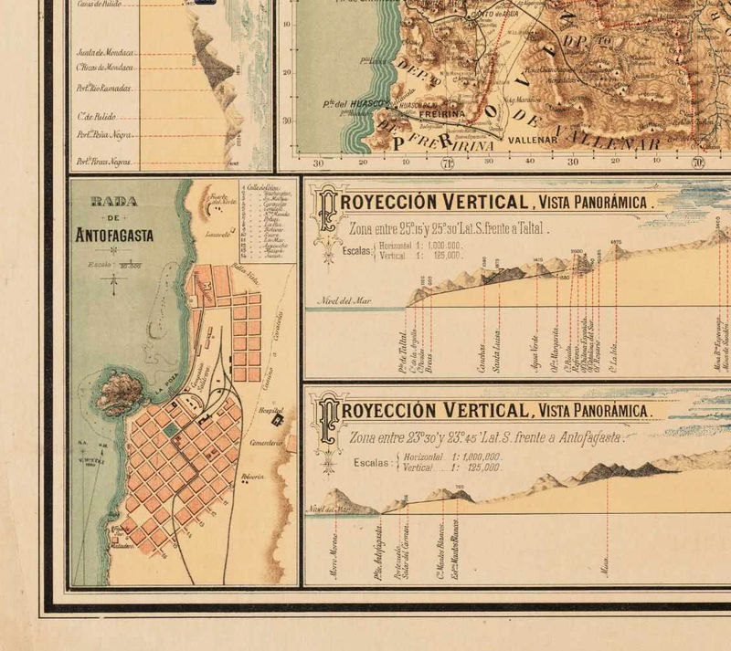 Old Map of Chile Atacama Cordilleras Antofagasta 1892 - VINTAGE MAPS ...