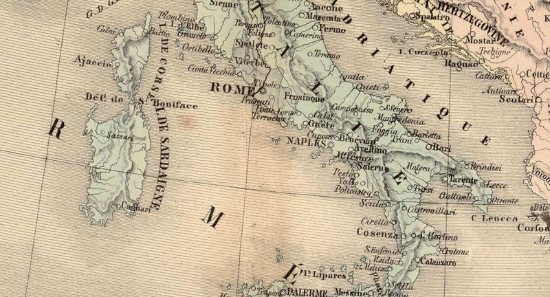 Old Map of Mediterranean Sea 1862 Vintage Map Wall Map Print - VINTAGE ...