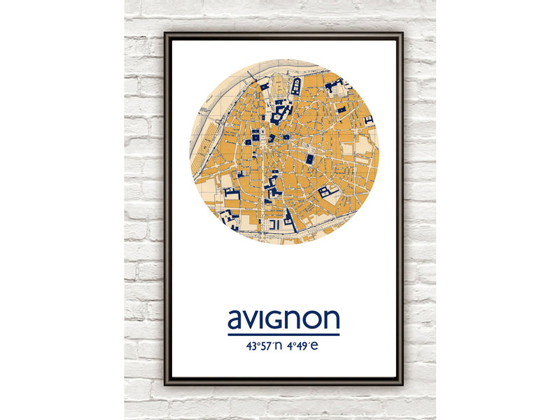 AVIGNON - city poster - city map poster print - VINTAGE MAPS AND PRINTS