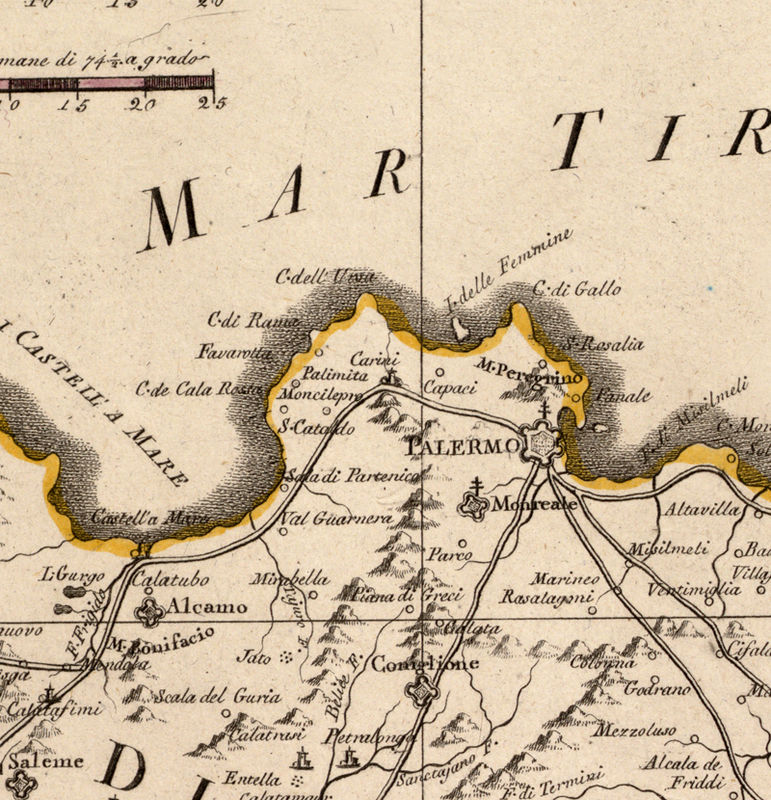 Old Map of Sicily Italy 1790 Vintage Map Wall Map Print - VINTAGE MAPS ...