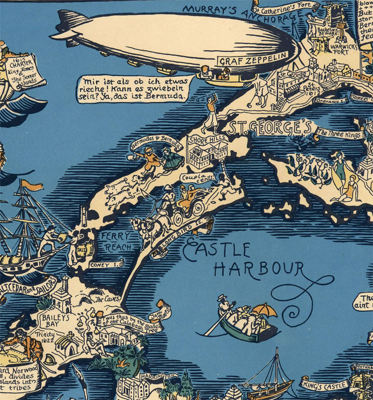 Old Map of Bermuda islands 1930 Vintage Map Wall Map Print - VINTAGE ...