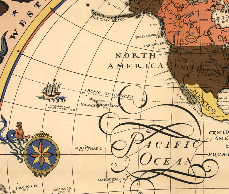 Old World Map Antique 1928 Vintage Map - VINTAGE MAPS AND PRINTS