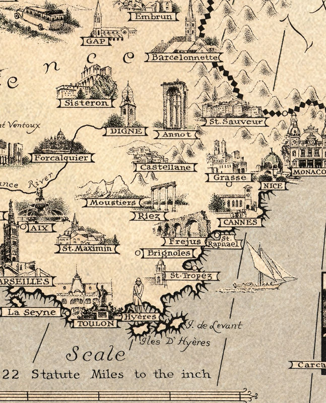 Old Map of France 1945 Vintage Map Wall Map Print - VINTAGE MAPS AND PRINTS