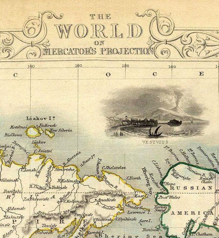 Old World Map 1851 Mercator Projection Vintage Map Wall Map Print ...